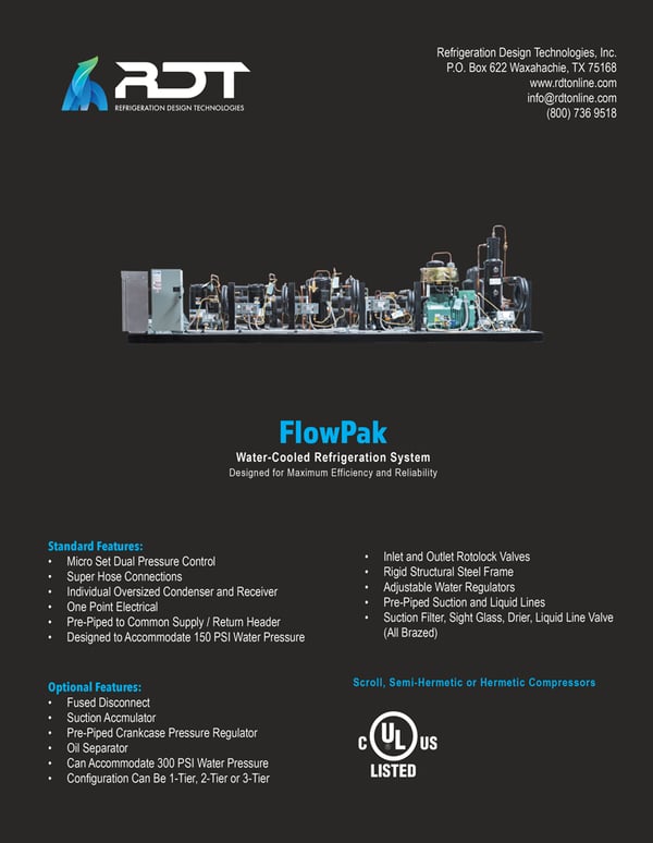 Products | FlowPak | Refrigeration Design Technologies